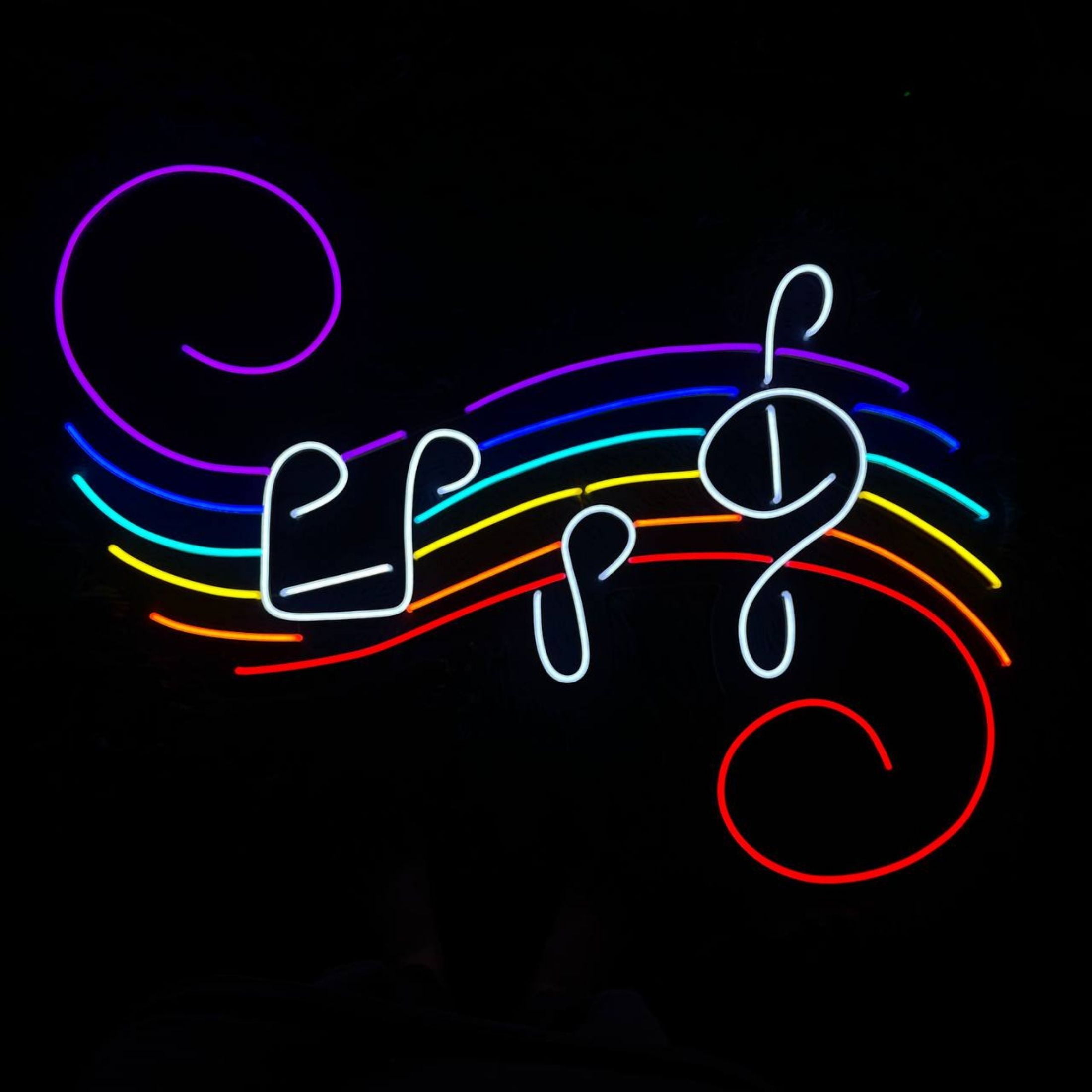 Handmadetneonsign Music Notes Neon Sign, Music Band Led Neon Sign Wall ...