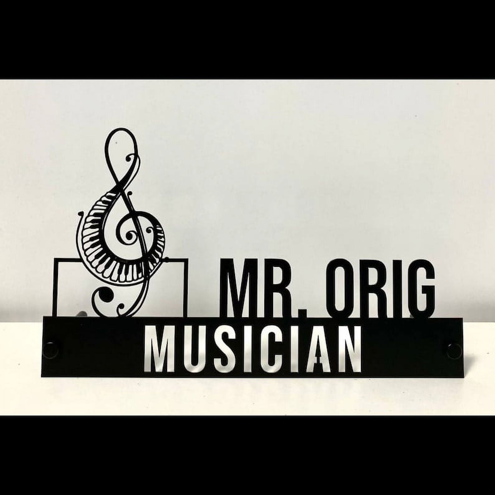 Handmadetneonsign Musician Metal Nameplate, Music Note Desk Nameplate ...