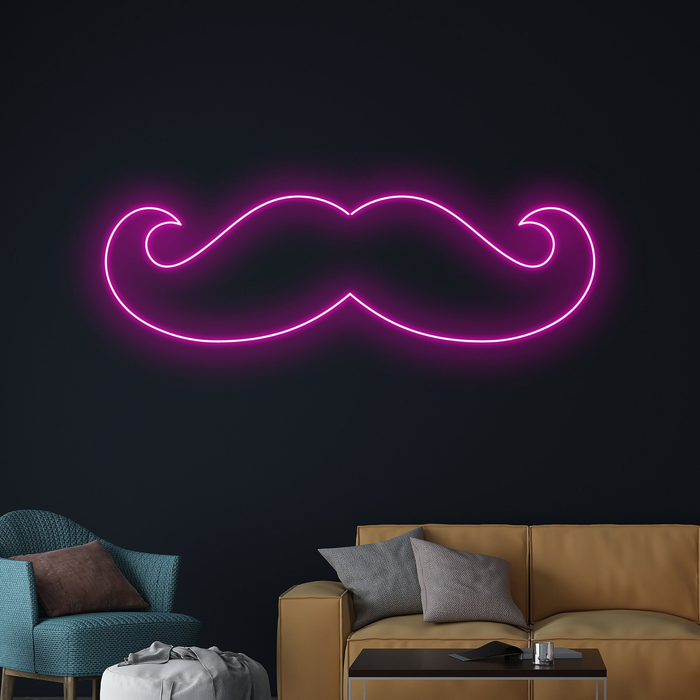 Handmadetneonsign Mustache Neon Sign, Mustache Led Sign, Barber Neon ...