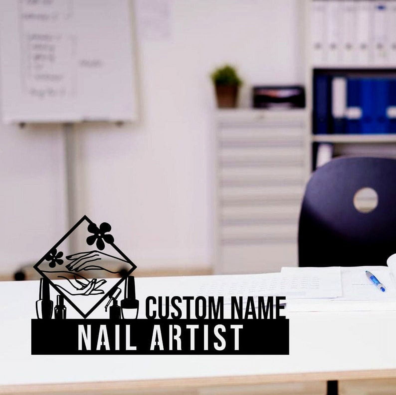 Handmadetneonsign Nail Artist Metal Nameplate, Nail Artist Nameplate ...