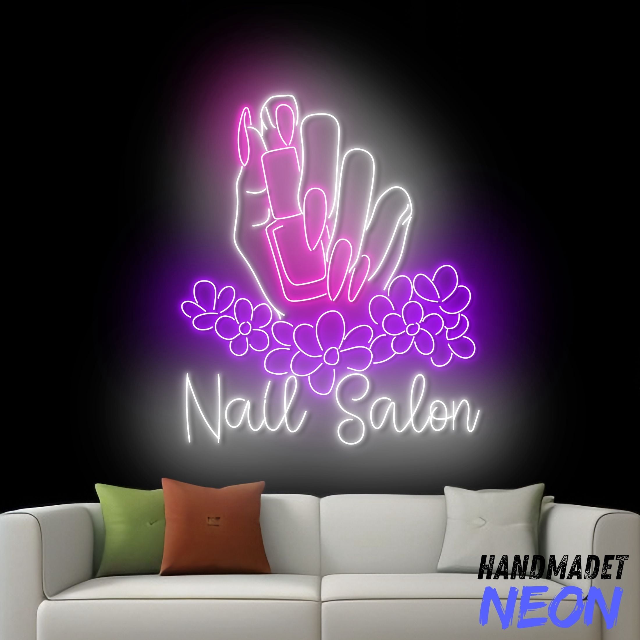 Handmadetneonsign Nail Salon Neon Sign, Nail Salon Led Sign, Hand ...