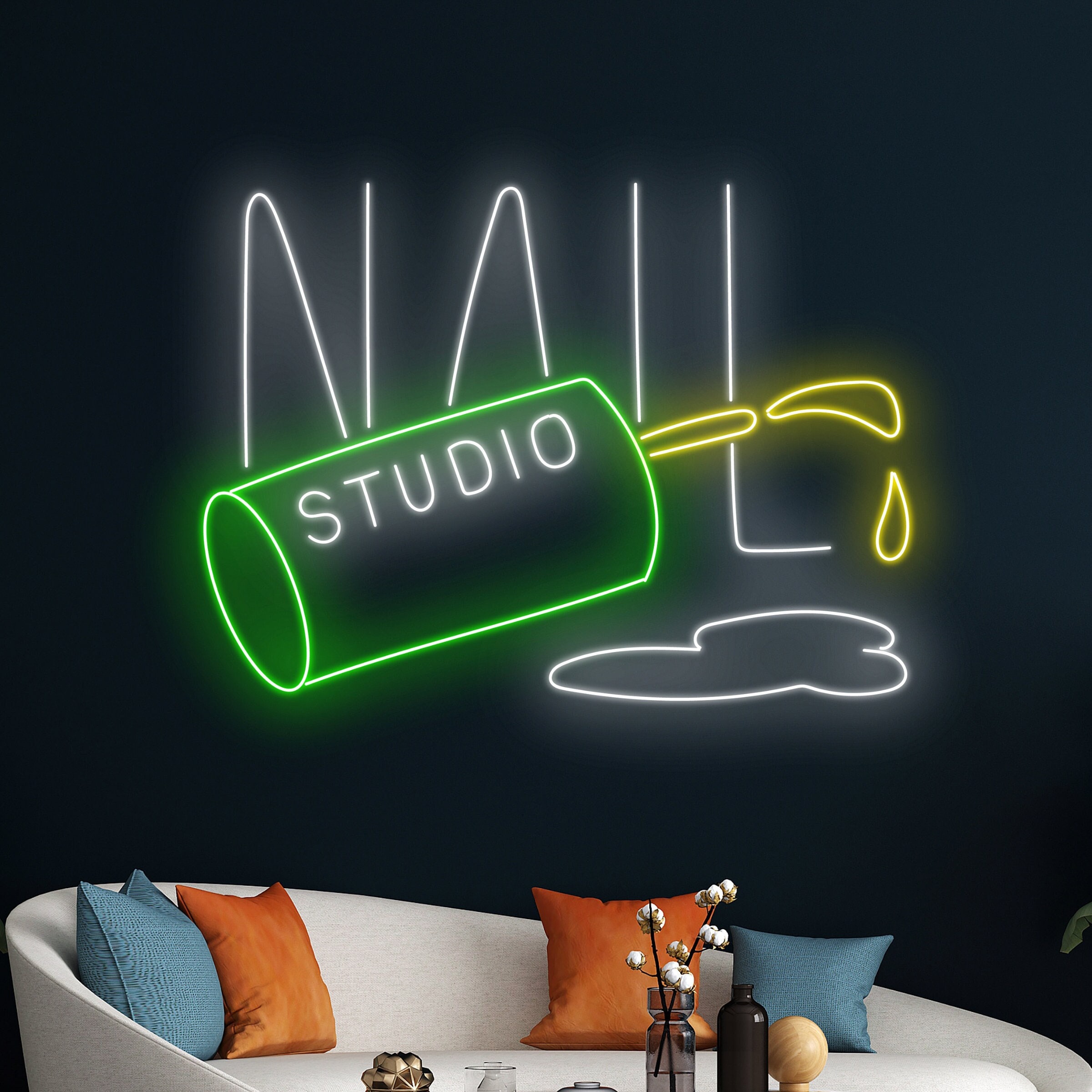 Lips and Fingers Neon Sign Nails Salon Neon Sign,Led Light Sign for ...