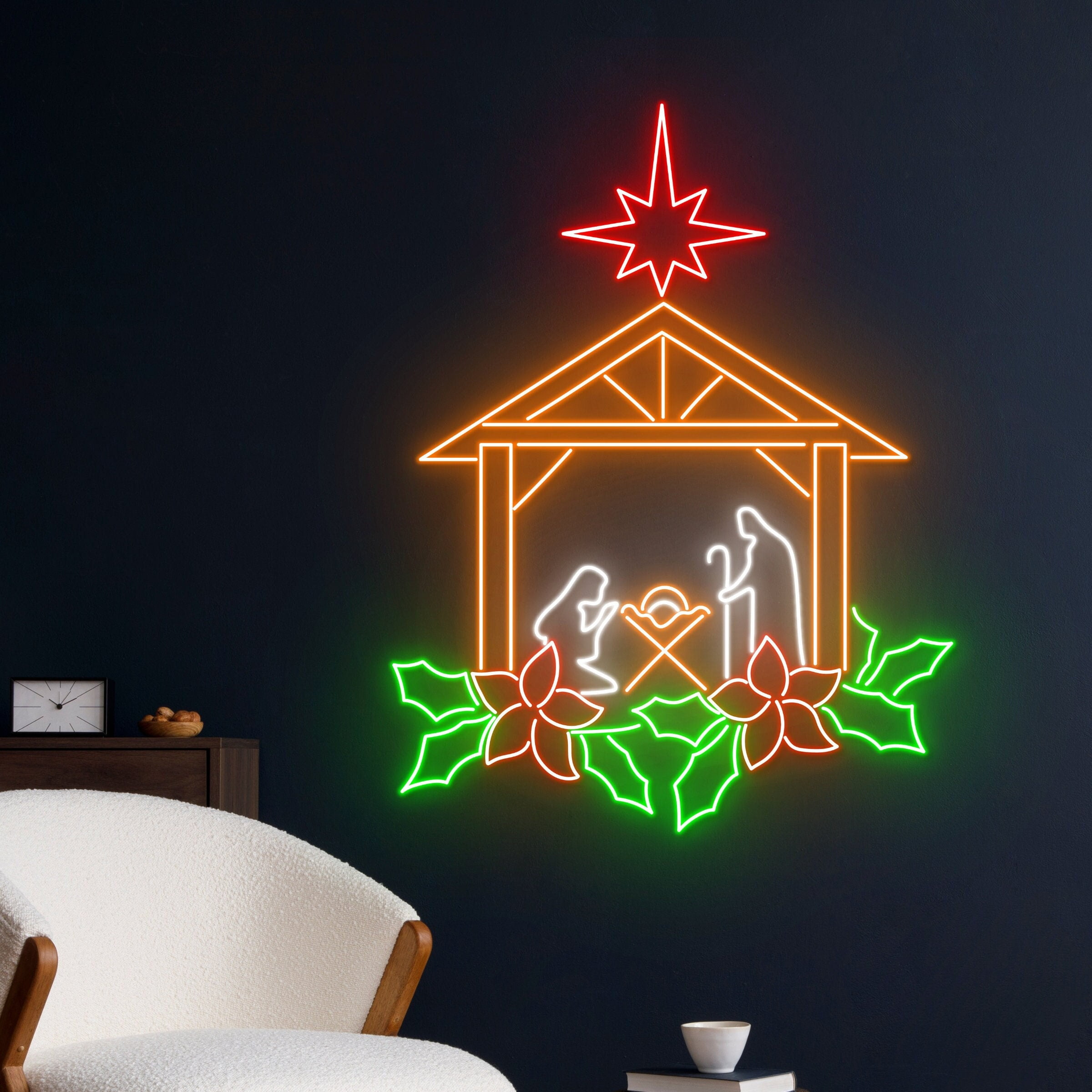 Handmadetneonsign Nativity Scene Neon Sign, Holy Family Led Sign ...