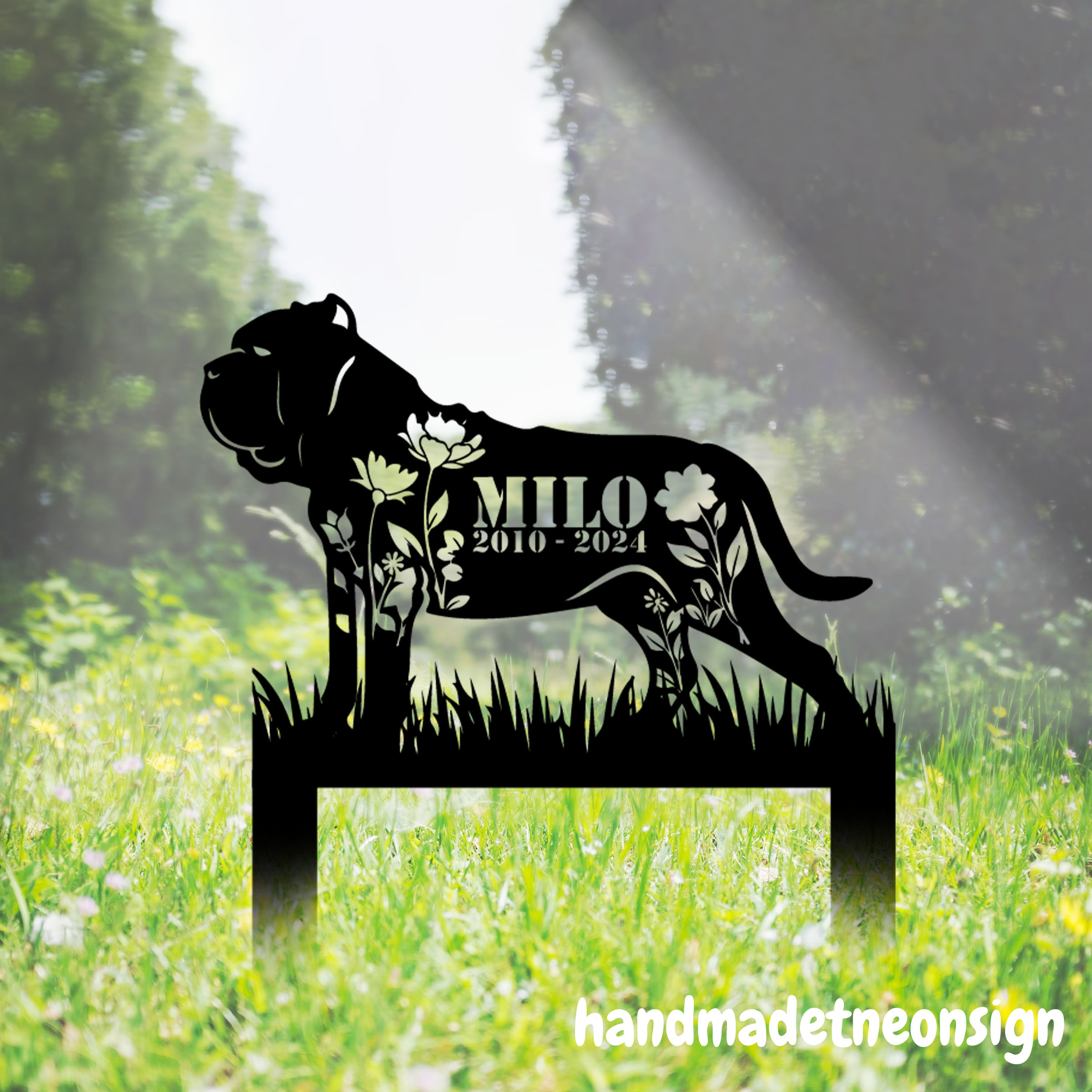Handmadetneonsign Neapolitan Mastiff Memorial Stake, Dog Metal Stakes ...