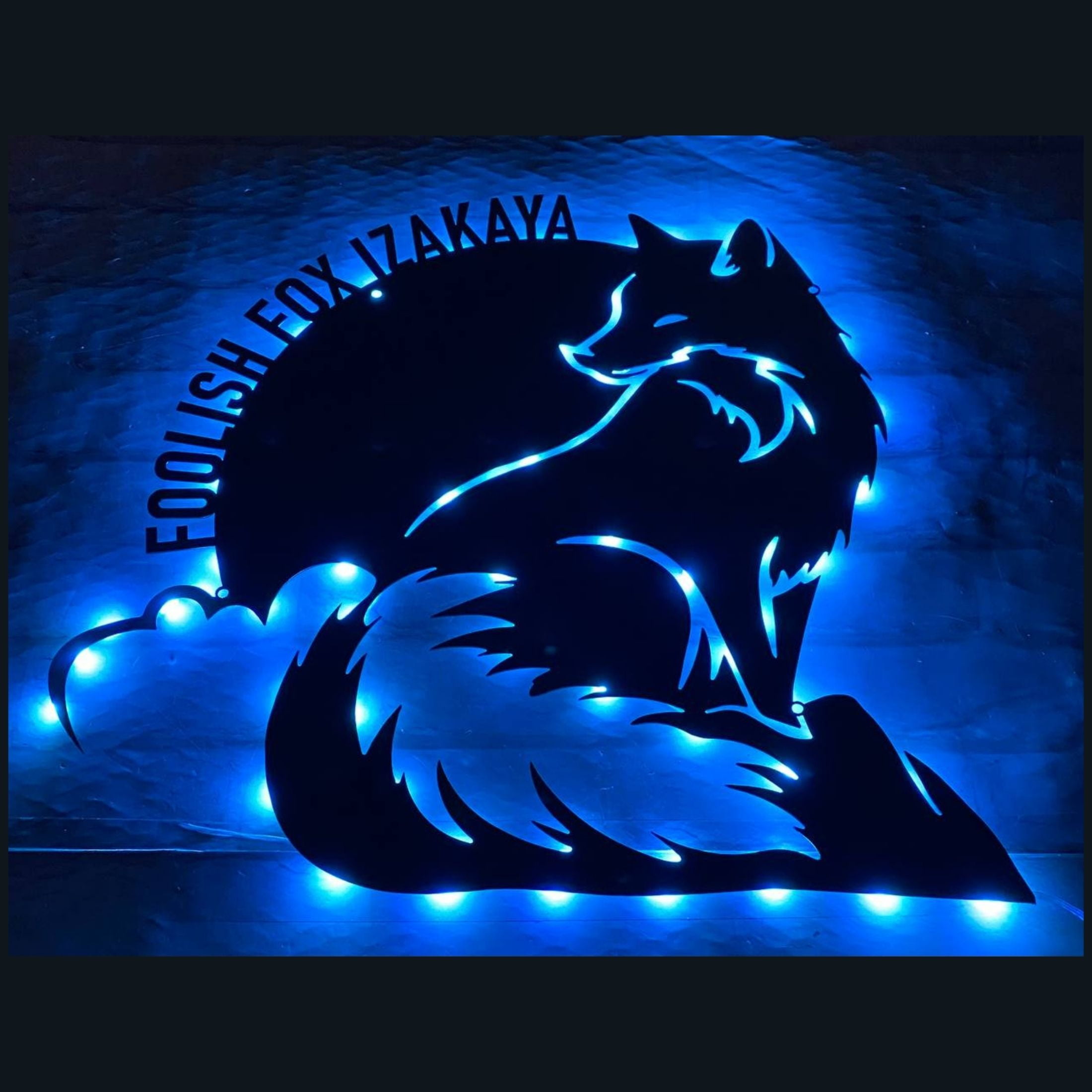 Handmadetneonsign Nine Tailed Fox Metal Wall Art Light, Nine Tailed Fox ...