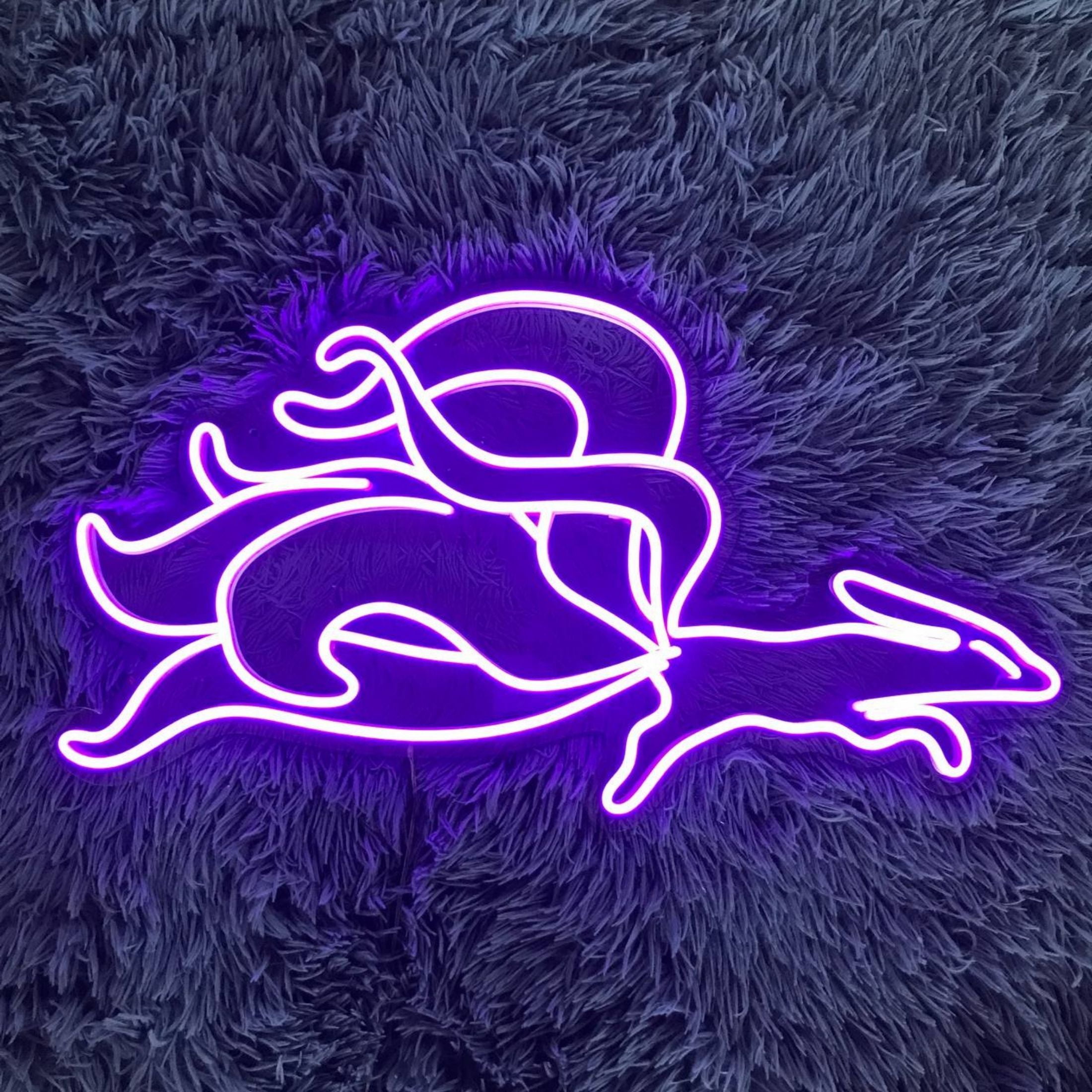 Handmadetneonsign Nine Tailed Fox Neon Sign, Fox Aninal Wall Art Decor ...