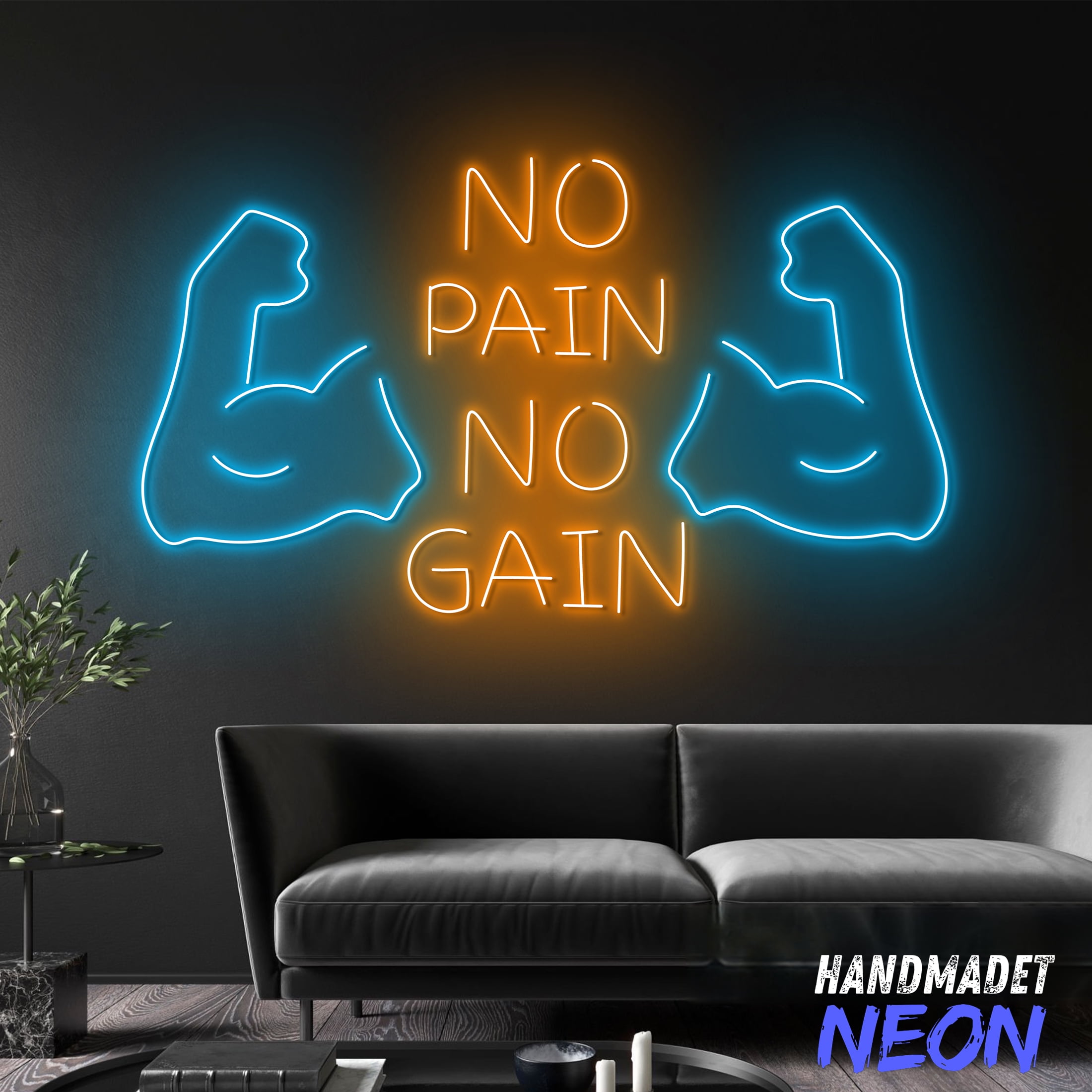 Handmadetneonsign No Pain No Gain Neon Sign, Motivational Led Light For ...
