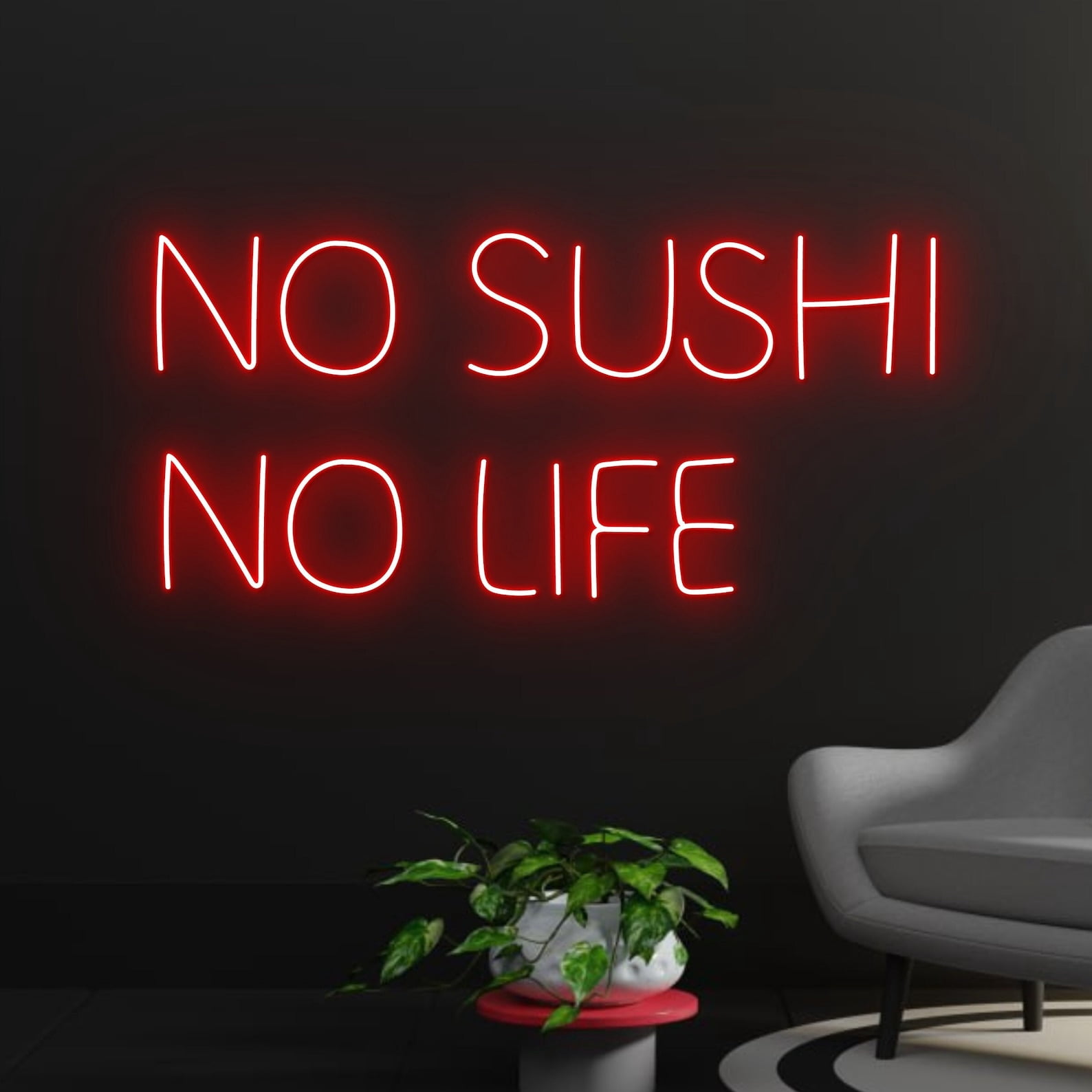 Handmadetneonsign No Sushi No Life Neon Sign, Sushi Led Sign, Japanese ...