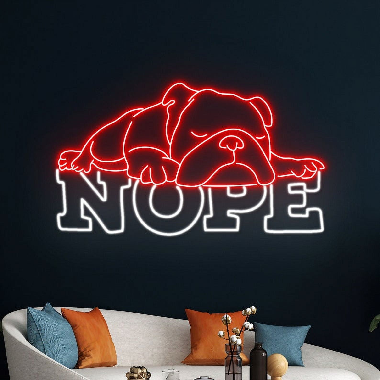 Handmadetneonsign Nope English Bulldog Neon Sign, English Bulldog Led ...