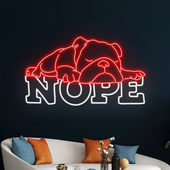 Handmadetneonsign Nope English Bulldog Neon Sign, English Bulldog Led ...