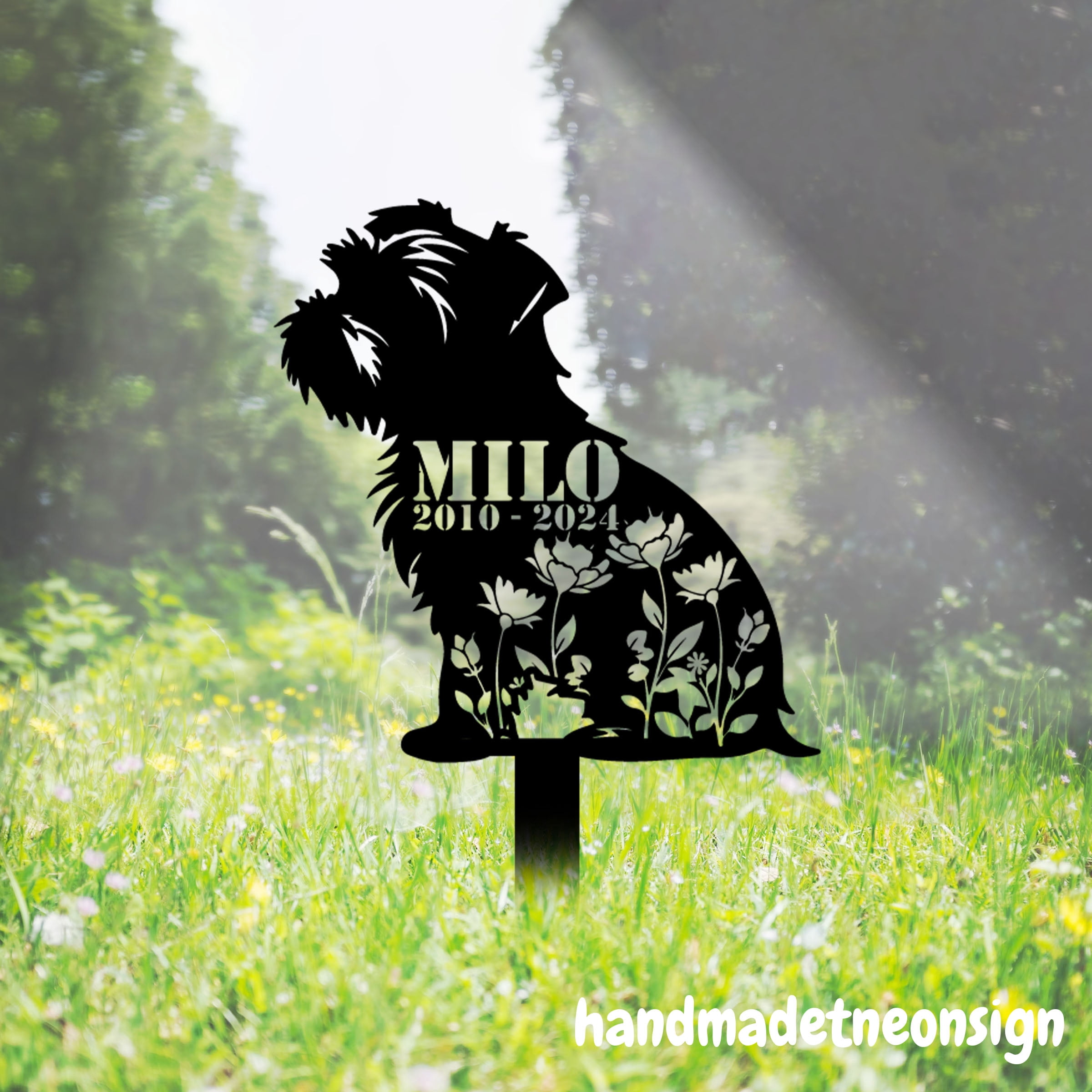 Handmadetneonsign Norfolk Terrier Memorial Stake, Dog Metal Stakes, Dog ...
