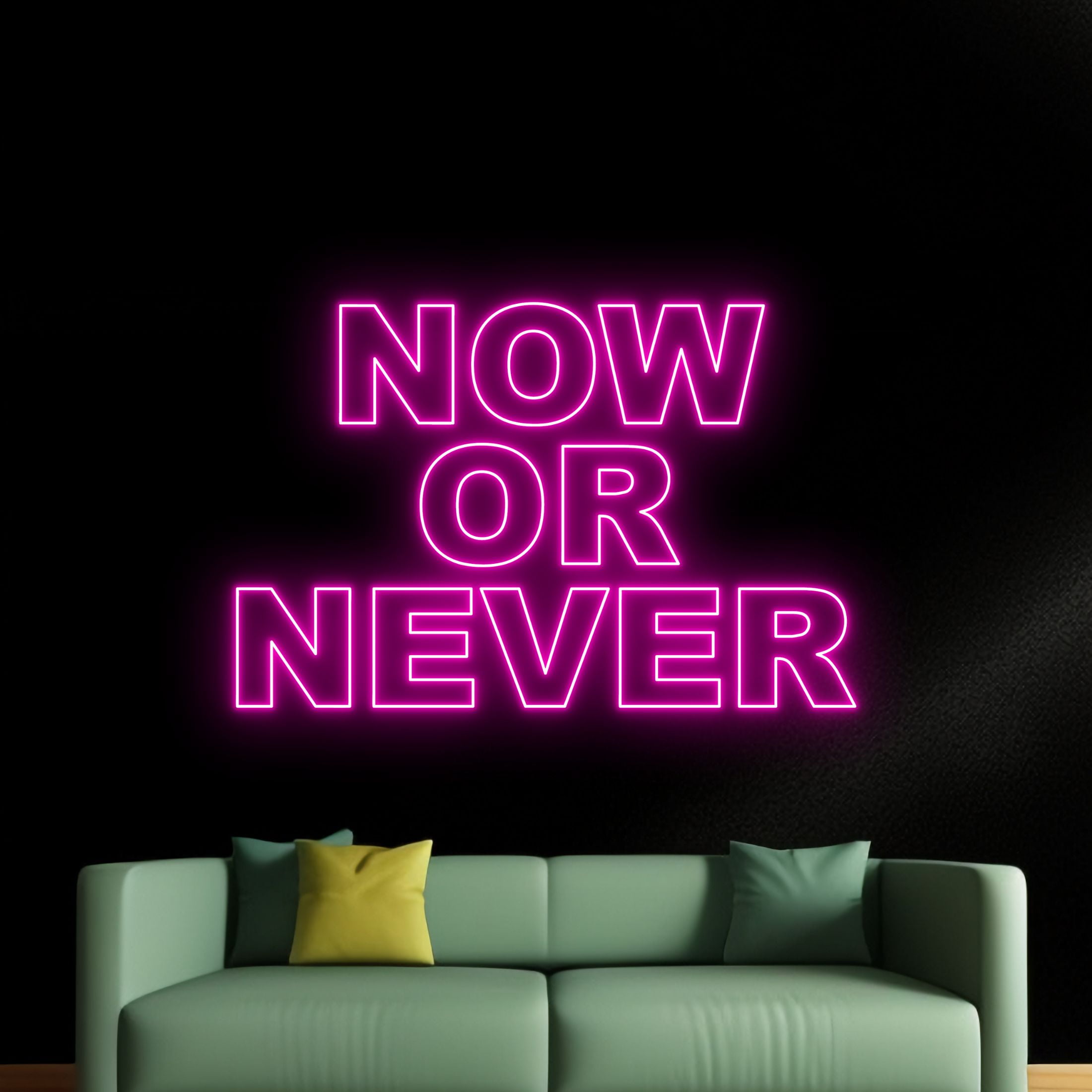 Handmadetneonsign Now Or Never Neon Sign, Motivational Quotes Wall Art ...