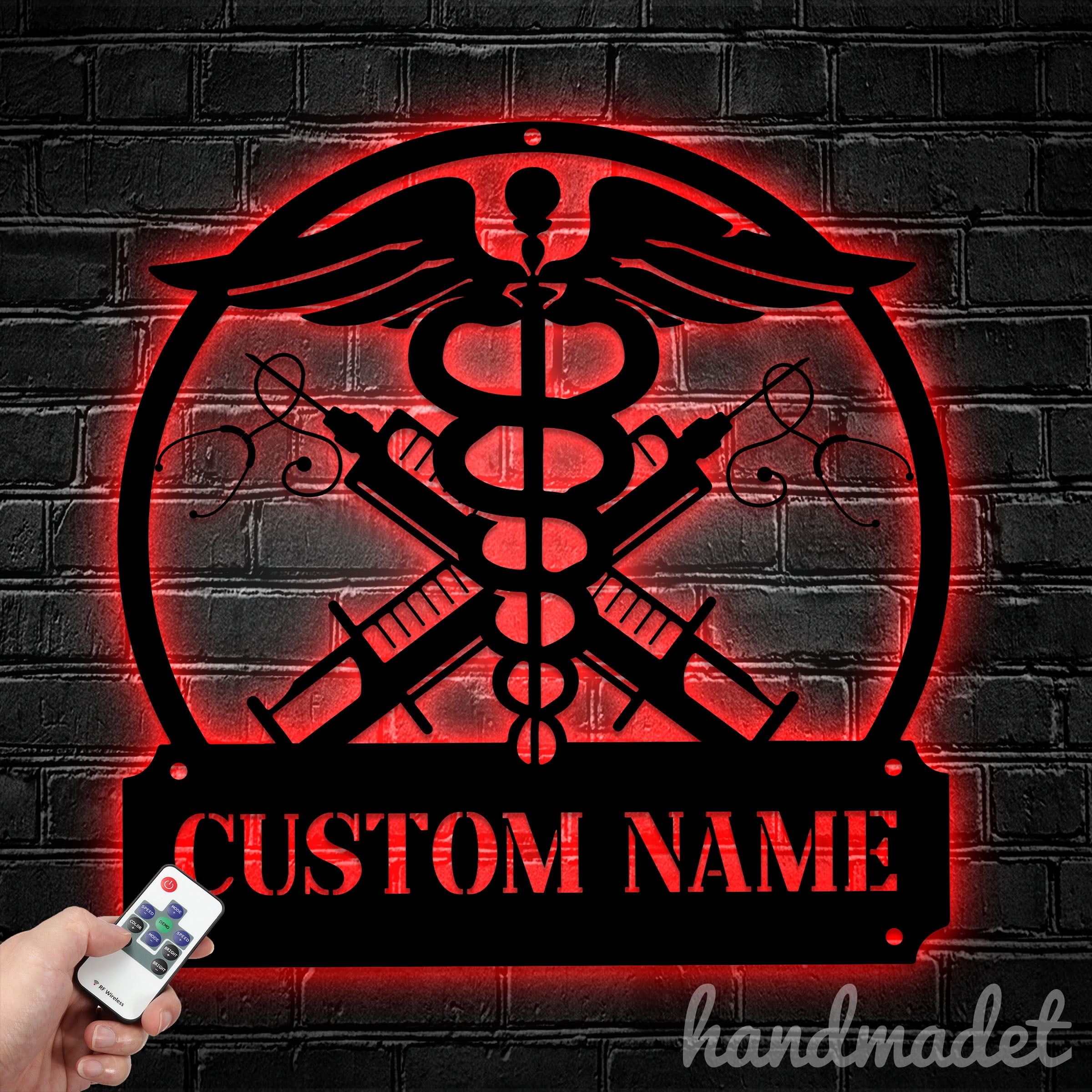 Handmadetneonsign Nurse Metal Wall Art Light, Nurse Doctor Metal Sign ...