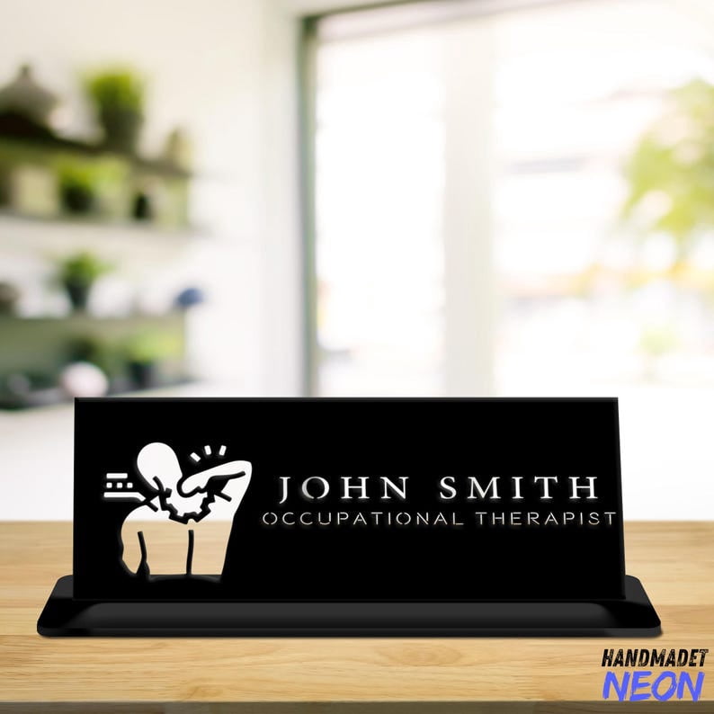 Handmadetneonsign Occupational Therapist Metal Name Plate, Engraved ...