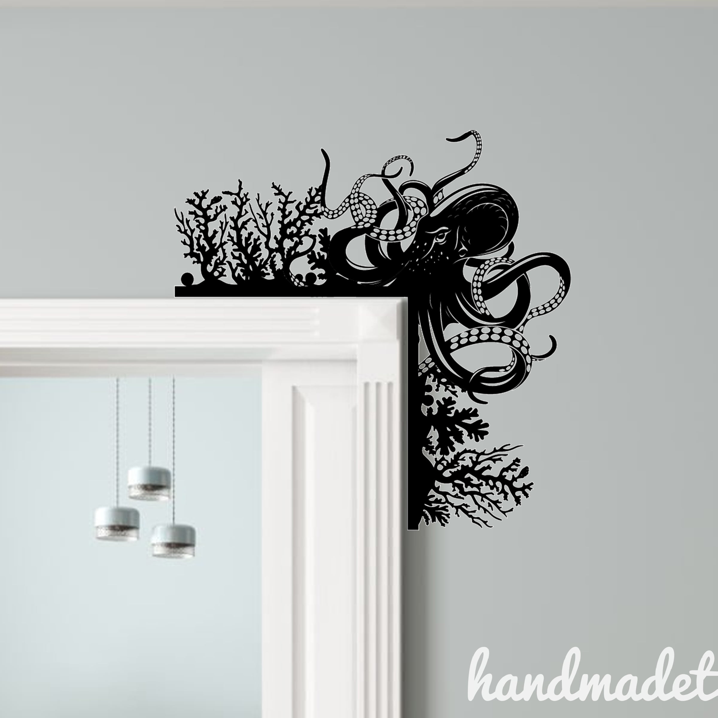 Handmadetneonsign Octopus Door Corner Sign, Octopus Metal Door Topper ...