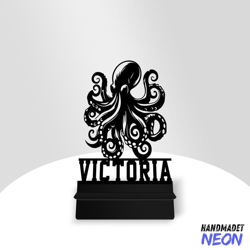 Handmadetneonsign Octopus Phone Stand, Octopus Metal Cell Phone Desk ...