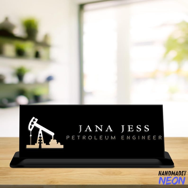 Handmadetneonsign Oil Field Metal Name Plate, Petroleum Engineer ...