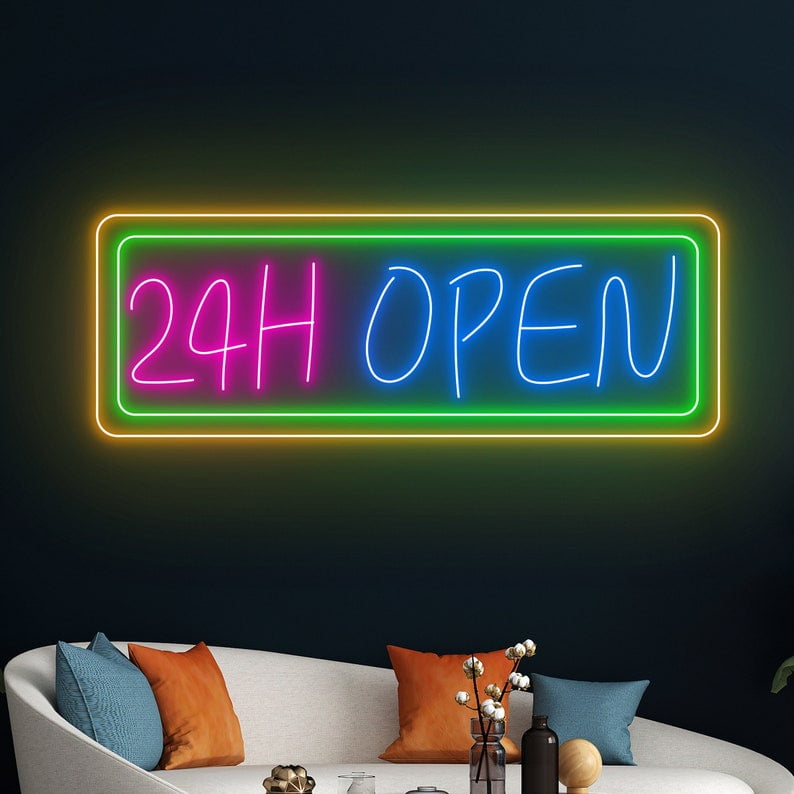 Handmadetneonsign Open 24/7 Service Led Sign, Open Led Sign, Wall Decor ...