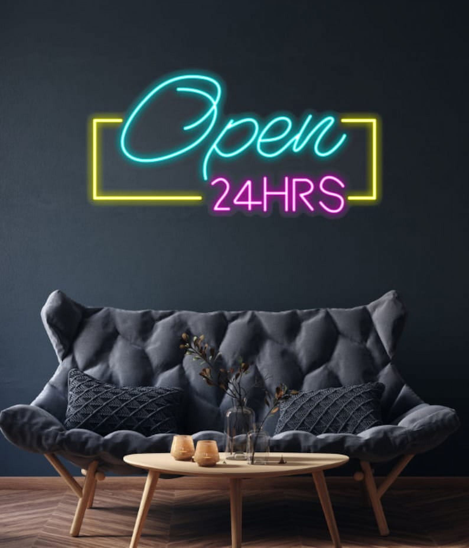 Handmadetneonsign Open 24h Led Sign, Vertical Open Led Sign, Wall Decor ...