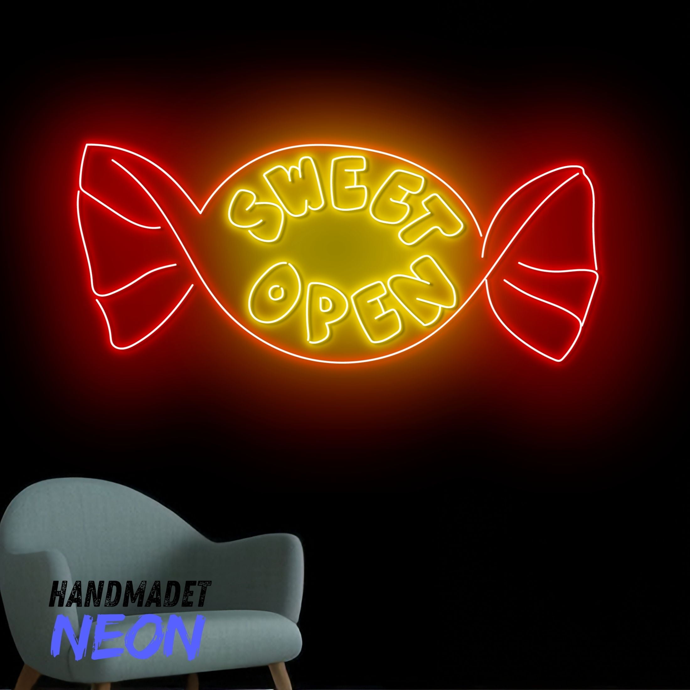 Handmadetneonsign Open Candy Neon Sign, Candy Led Light, Candy Store ...