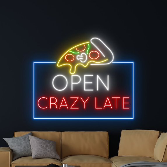Handmadetneonsign Open Crazy Late Neon Sign, Welcome Open Wall Art ...