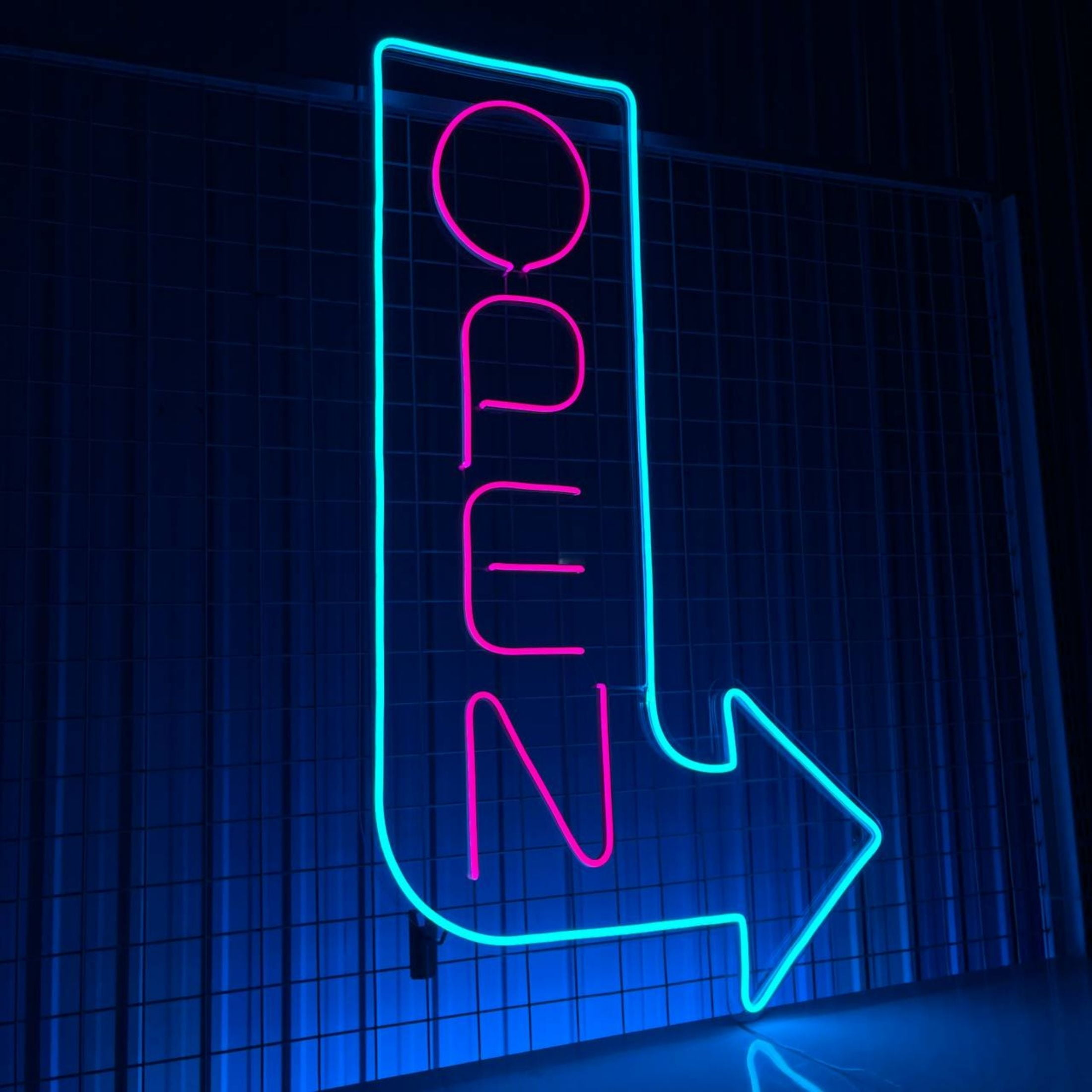 Handmadetneonsign Open Direction Neon Sign, Welcome Open Store Wall Art ...