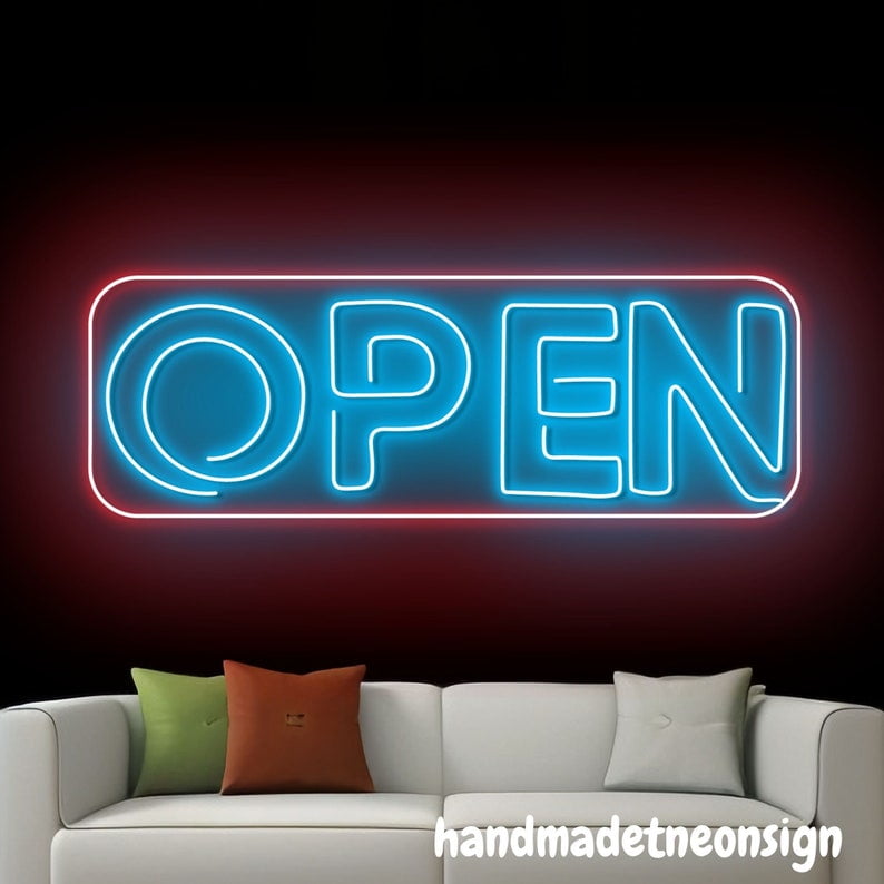 Handmadetneonsign Open Neon Sign, Welcome Open Led Light, Open Wall Art ...