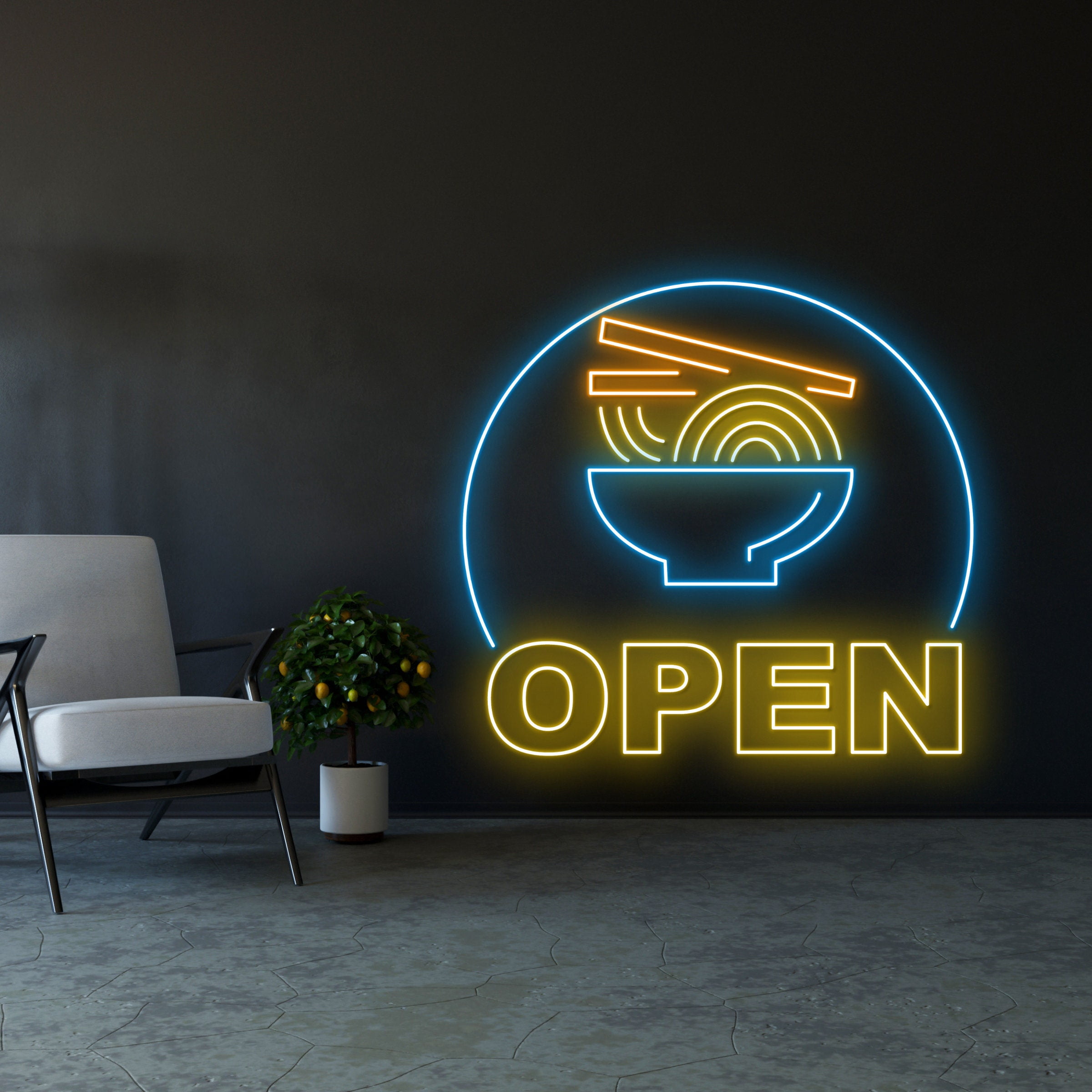 Handmadetneonsign Open Ramen Neon Sign, Japanese Noodles LED Sign, Open ...