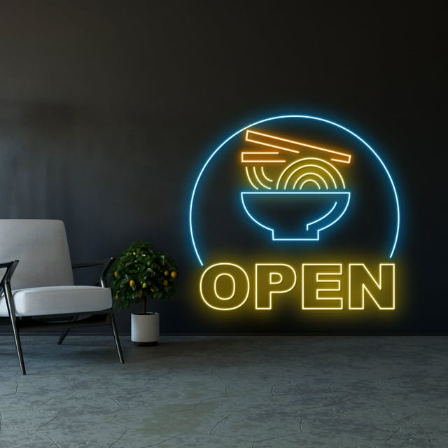 Handmadetneonsign Open Ramen Neon Sign, Japanese Noodles LED Sign, Open ...
