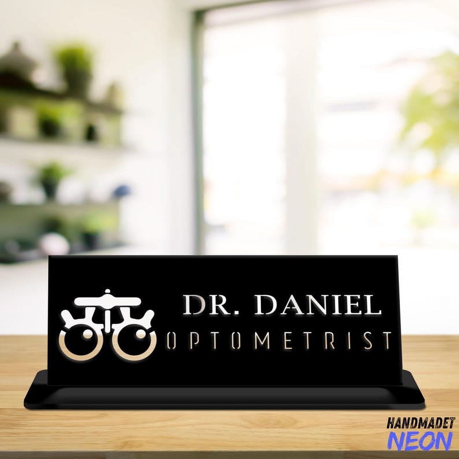 Handmadetneonsign Optometry Metal Name Plate, Optometrist Engraved Desk ...