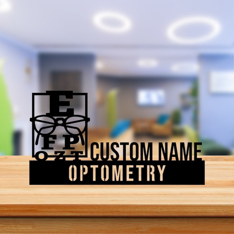 Handmadetneonsign Optometry Metal Nameplate, Optometry Desk Nameplate ...