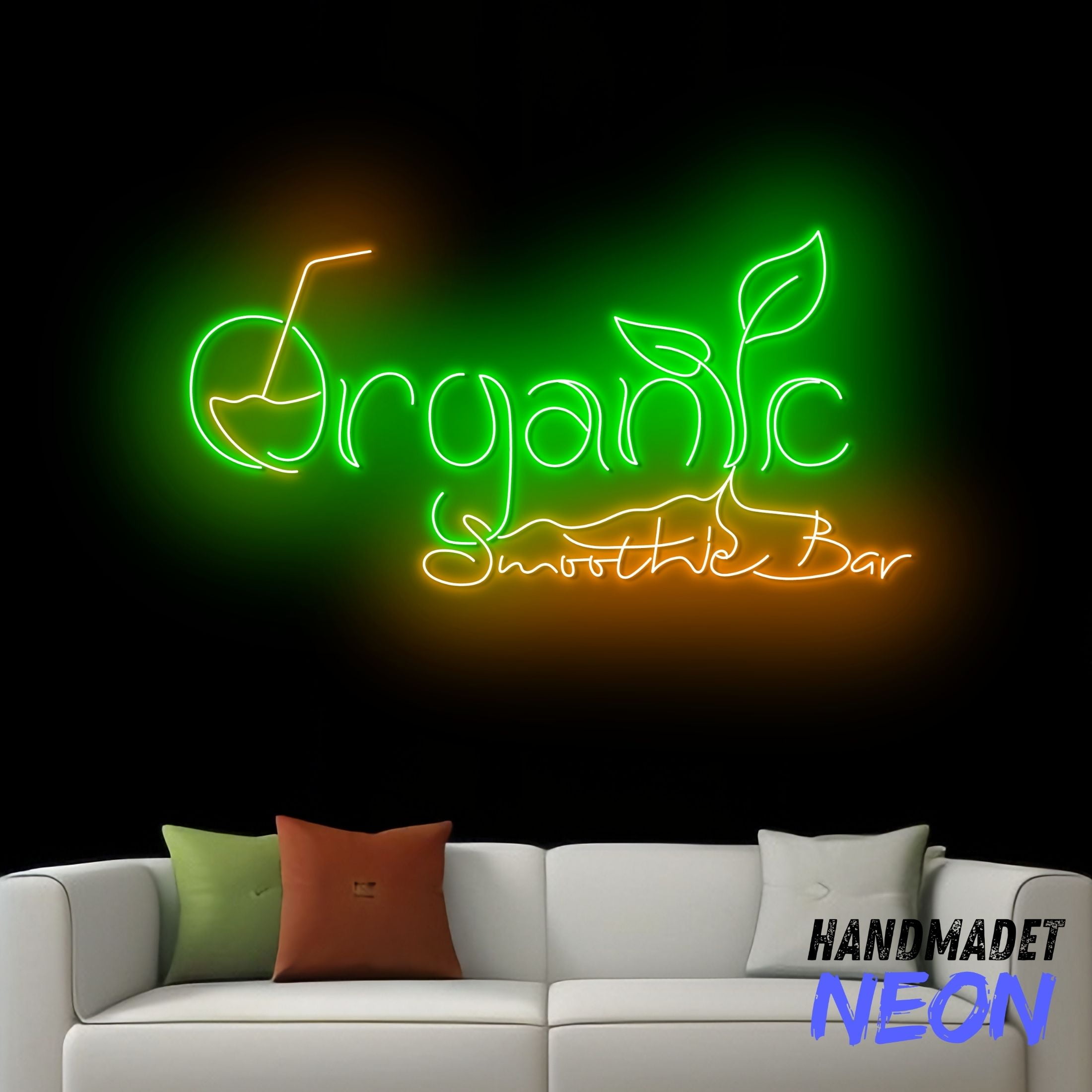 Handmadetneonsign Organic Smoothie Bar Neon Sign, Smoothies Bar Wall ...