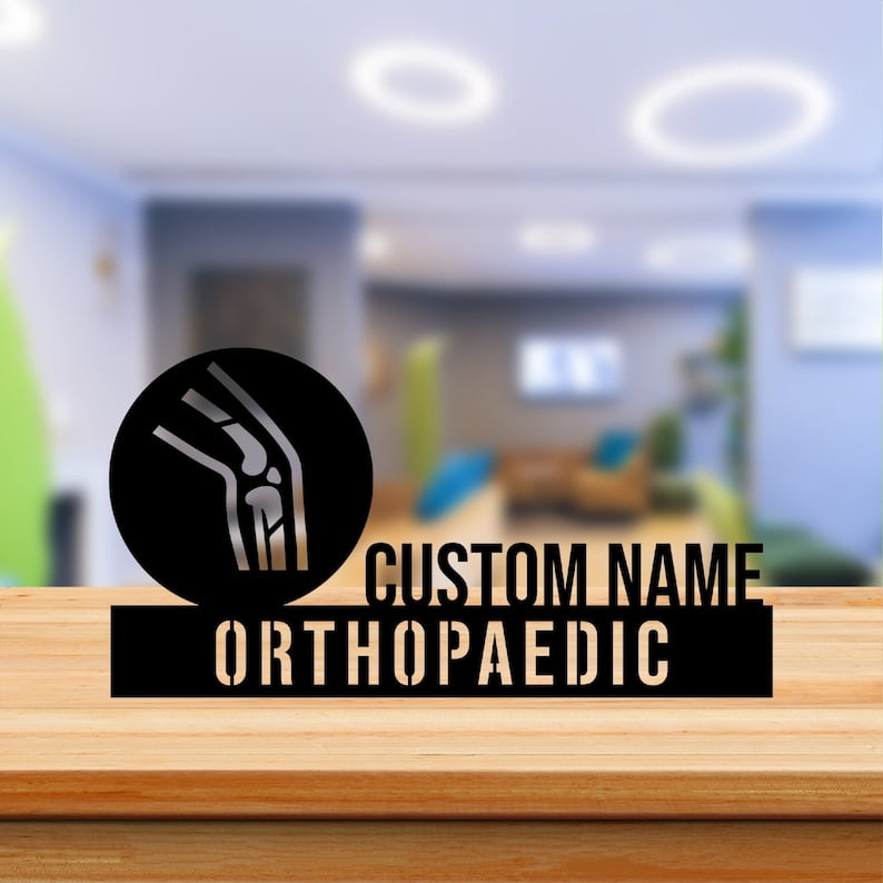 Handmadetneonsign Orthopaedic Metal Nameplate, Doctor Desk Nameplate ...
