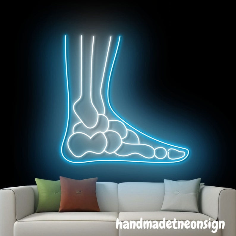 Handmadetneonsign Orthopedic Foot Bones Neon Sign, Bone Wall Art Decor ...