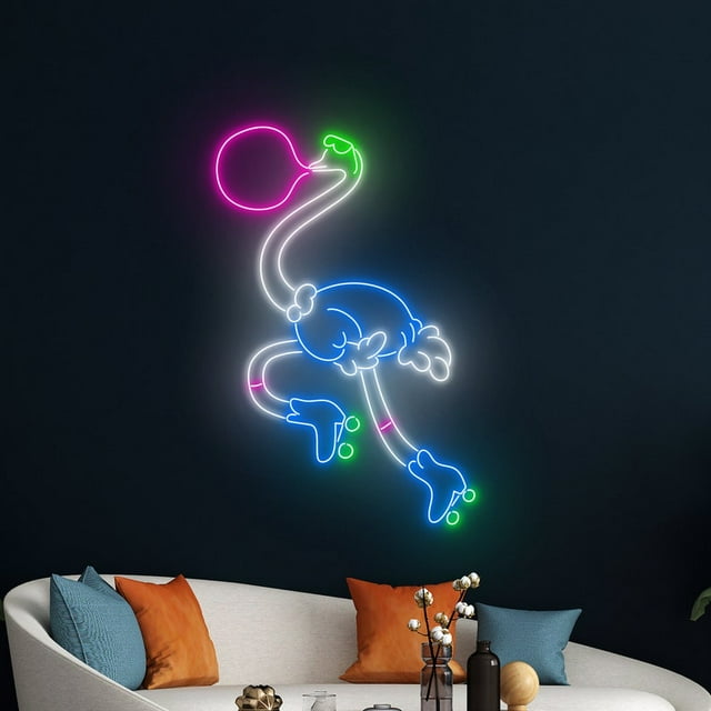 Handmadetneonsign Ostrich Roller Skate Led Sign, Ostrich Roller Skate ...