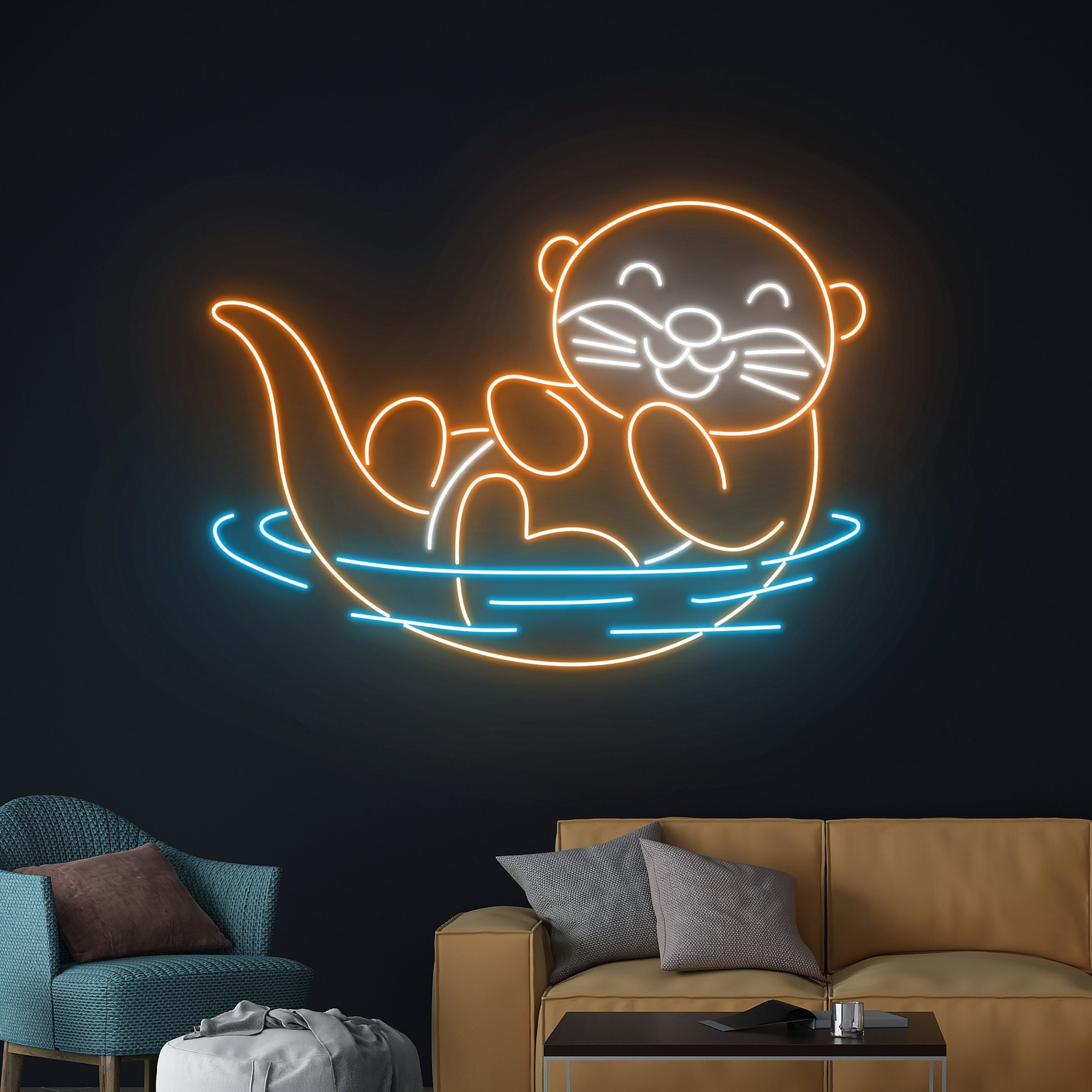 Handmadetneonsign Otter Neon Sign, Otter Neon Light, Otter LED Light ...