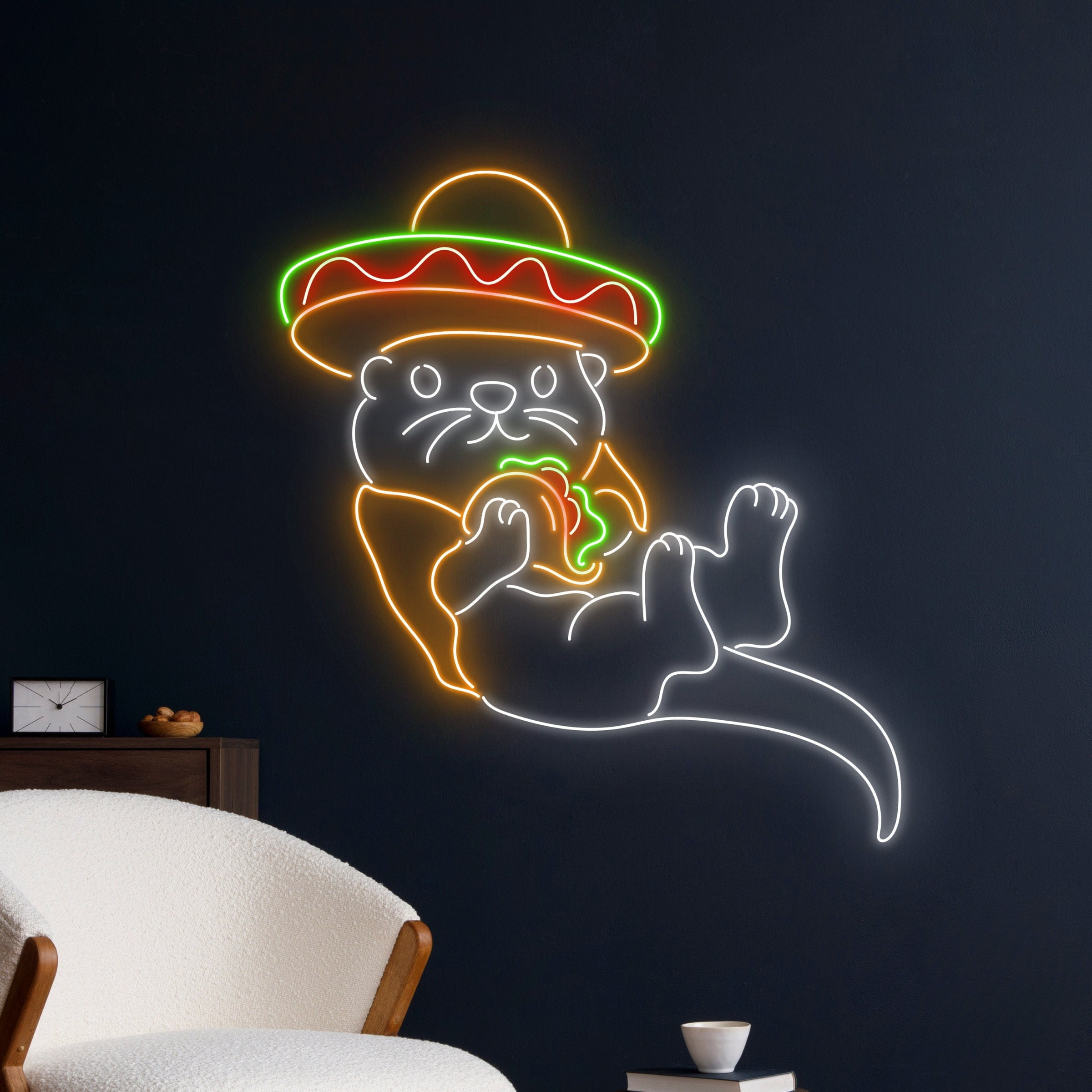 Handmadetneonsign Otter Tacos Neon Sign, Tacos Otter Neon Light, Otter ...