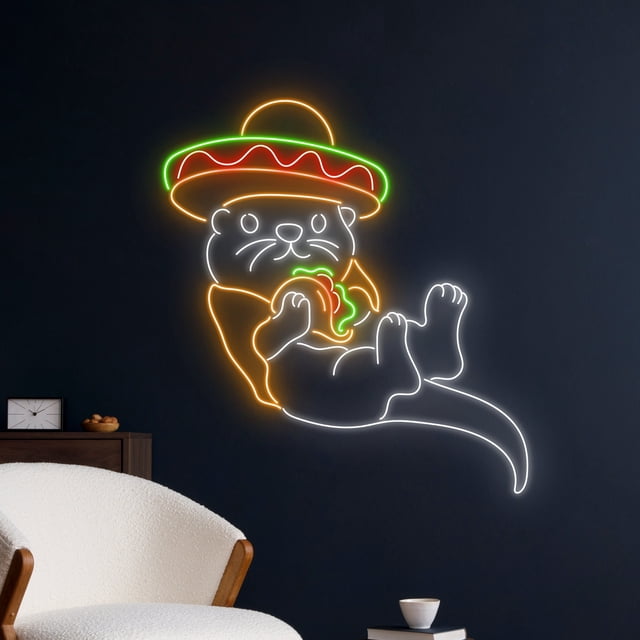 Handmadetneonsign Otter Tacos Neon Sign, Tacos Otter Neon Light, Otter ...