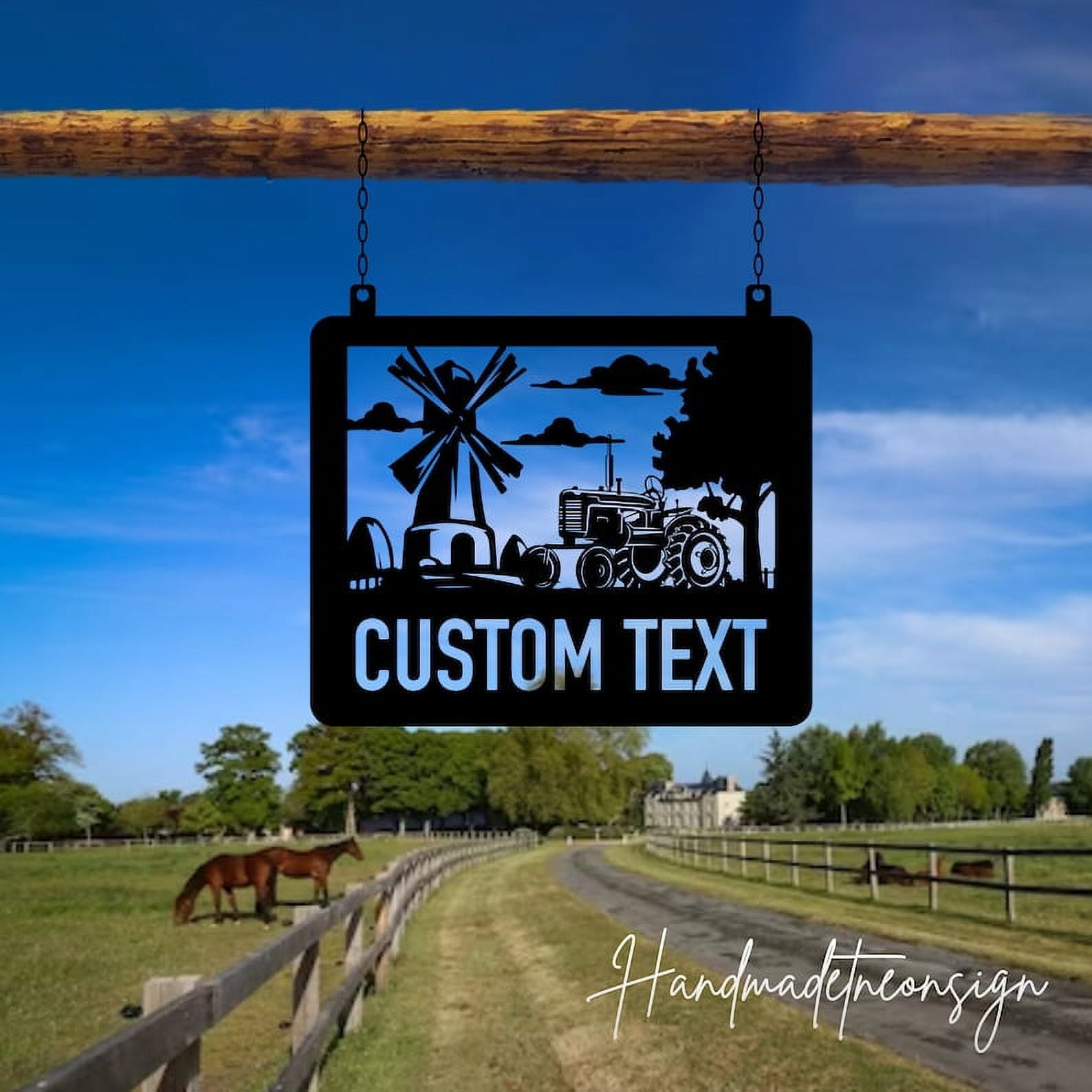 Handmadetneonsign Outdoor Farm Name Sign Hanging Metal Sign, Farm Name ...