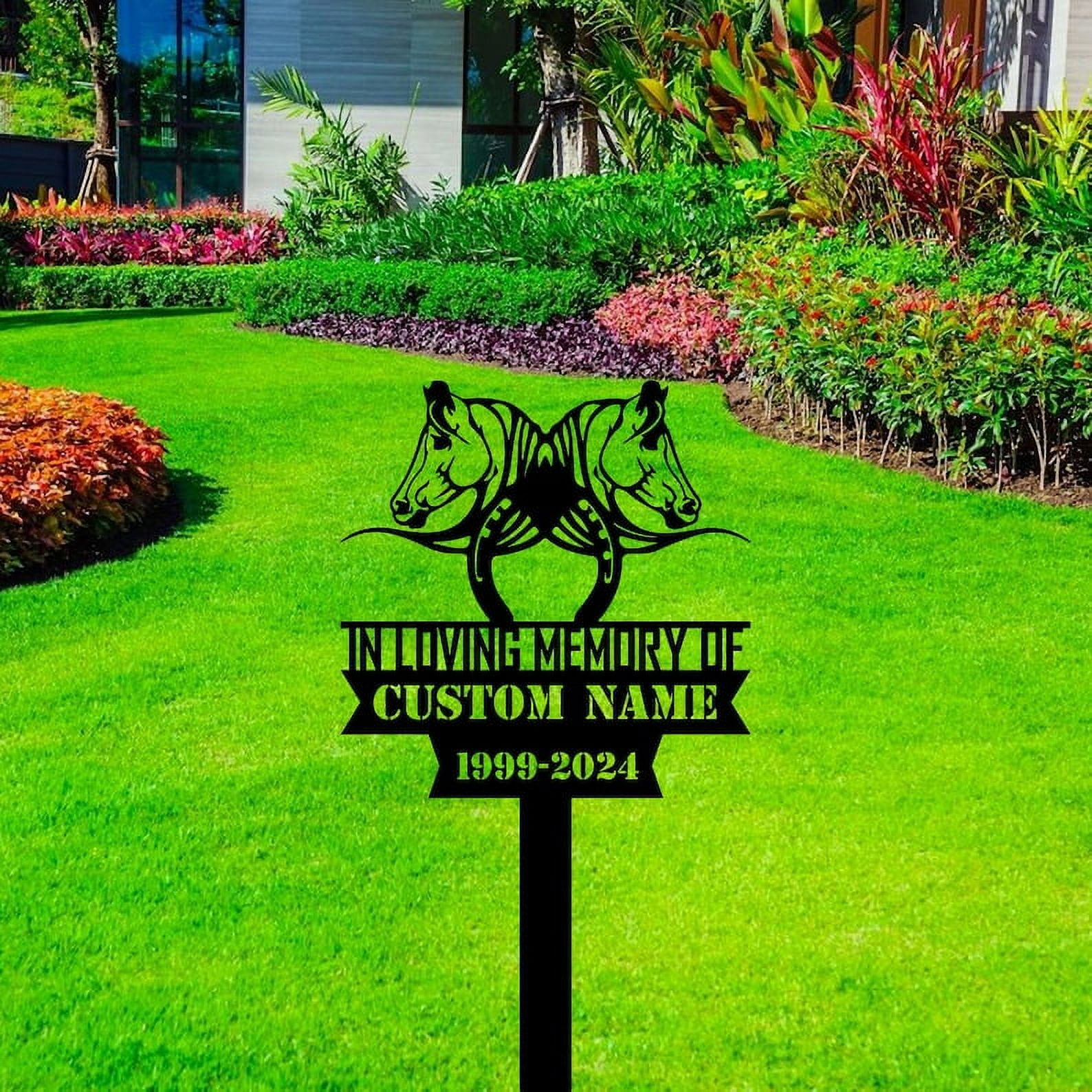 Handmadetneonsign Outdoor Horses Name Metal Sign With Stakes, Horses ...