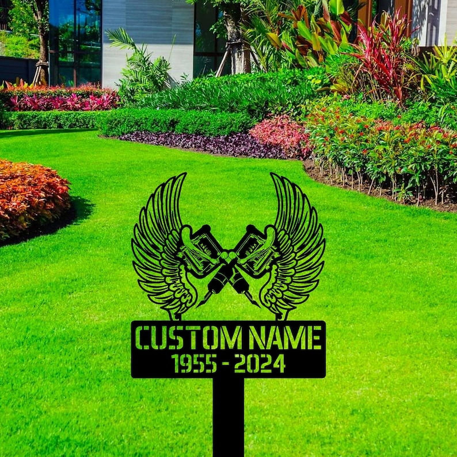 Handmadetneonsign Outdoor Memorial Tattoo Metal Sign With Stakes ...