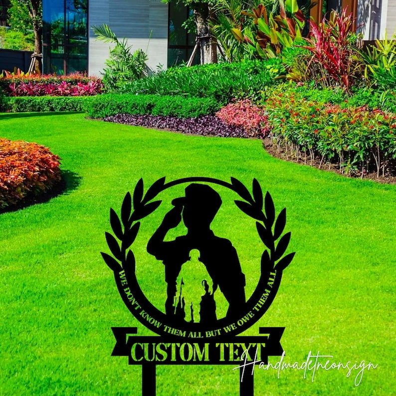 Handmadetneonsign Outdoor Memorial Veteran Solute Metal Name Sign With ...