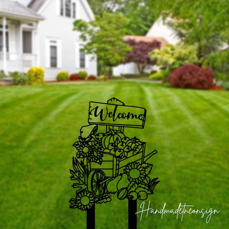 Handmadetneonsign Outdoor Welcome to Vegetable Farm Metal Sign With ...