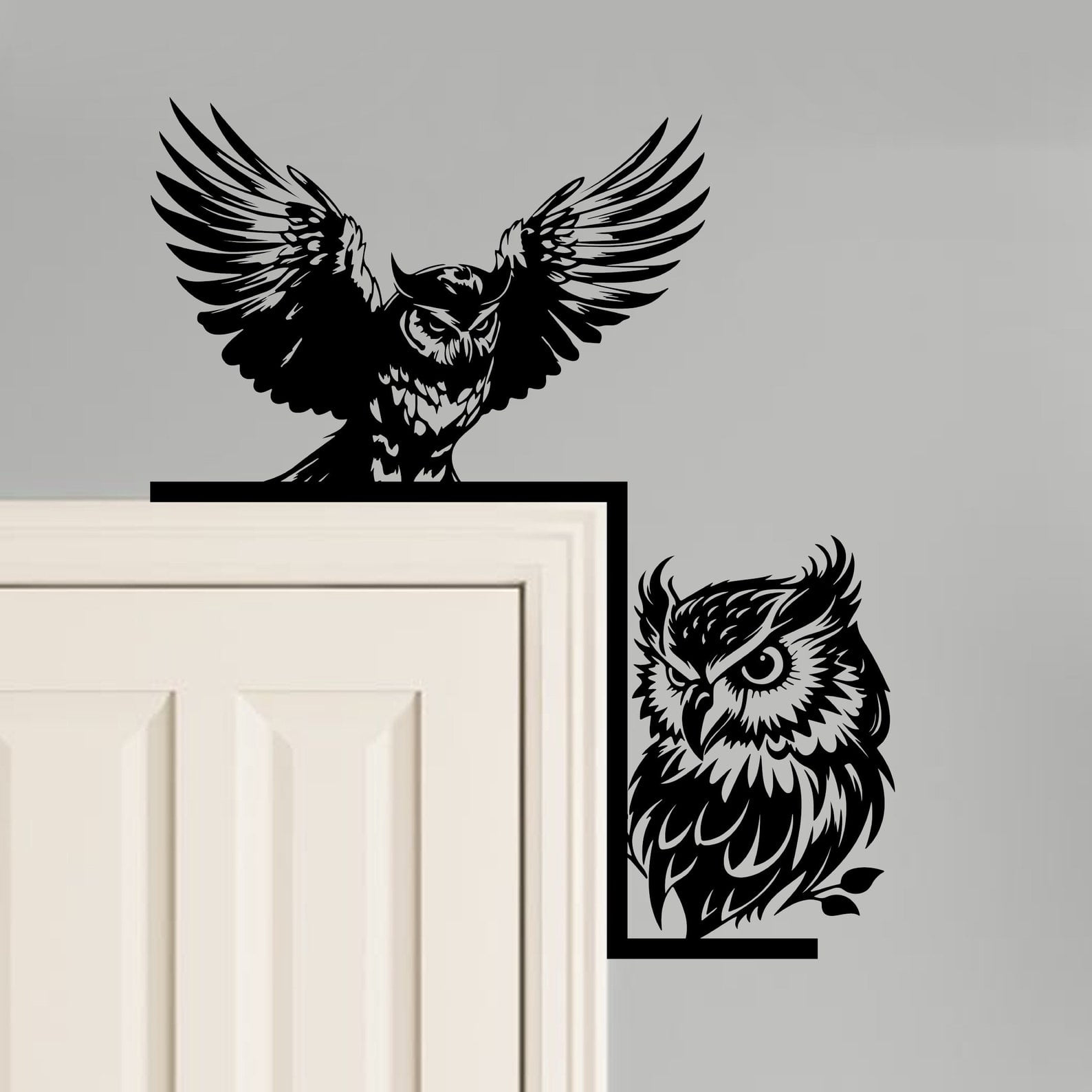 Handmadetneonsign Owl Door Corner Sign, Bird Metal Door Topper, Owl ...