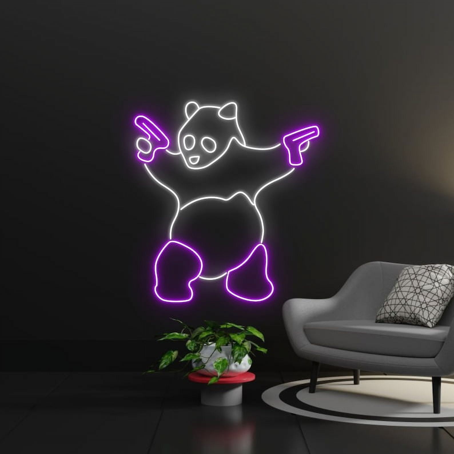Handmadetneonsign Panda Led Sign, Panda Neon Sign, Wall Decor, Cute ...