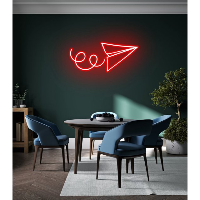 Handmadetneonsign Paper Plane Neon Signs, Paper Plane Led Neon Sign ...