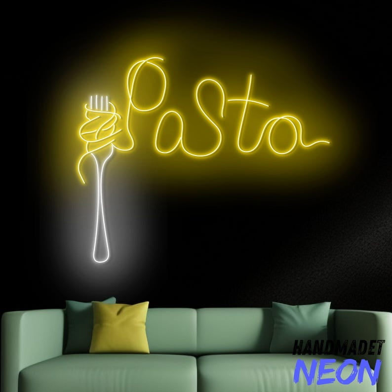 Handmadetneonsign Pasta Neon Sign, Italian Cuisine Led Sign, Spaghetti ...