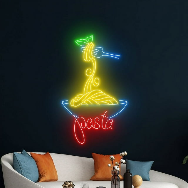 Handmadetneonsign Pasta Spaghetti Neon Sign, Pasta Led Light, Italy ...