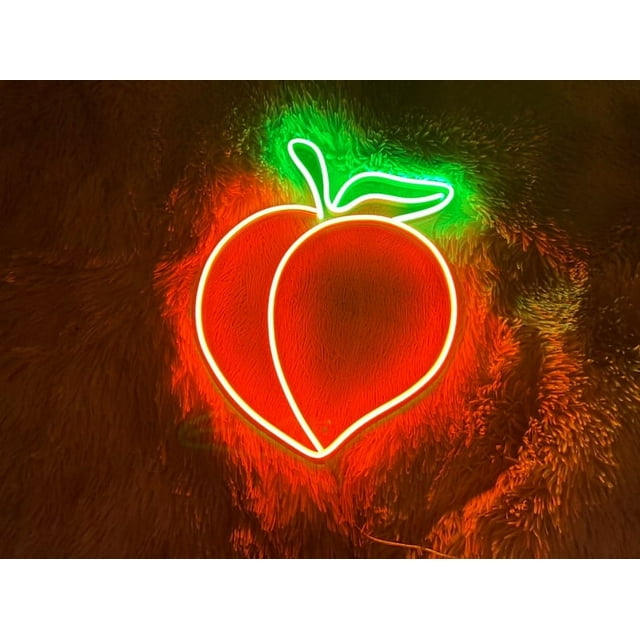 Handmadetneonsign Peach Led Sign, Peach Led Sign, Wall Decor, Bar Neon ...