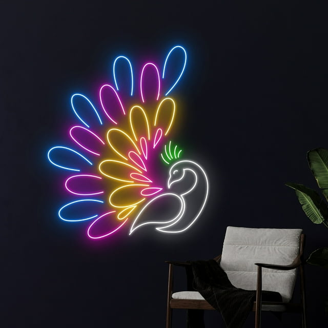 Handmadetneonsign Peacock Neon Light, Peacock Led Light, Peacock Led ...
